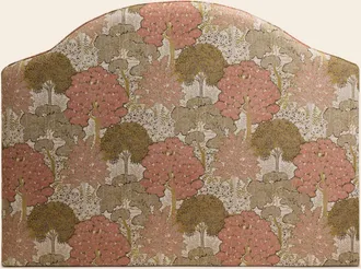 Madura T&ecirc;te De Lit Tapiss&eacute;e Cephee Naturel et rose orang&eacute; - ORANGE