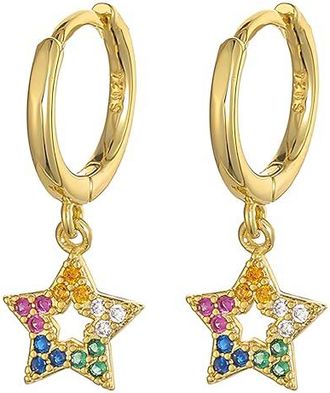 Generic Mode Petit Cerceau Boucles doreilles Minimaliste Arc-en-Ciel Zircon g&eacute;om&eacute;trique &eacute;toile Goutte Cerceau Boucles doreilles pour Femmes Bijoux f&ecirc;te cadeau