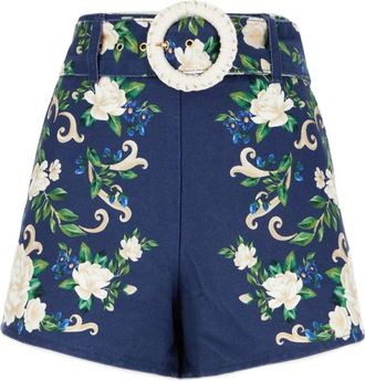 Farm Rio Farm Rio - Shorts Tapisserie Florale - Femme - Shorts - Bleu - Taille: W27