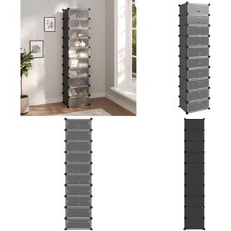 vidaXL Vidaxl - Schuhregal Schwarz 44x32x174 cm pp - Schuhregal - Schuhorganisation - Schrank - Garderobe - Aufbewahrungssystem - Home & Living