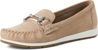 Marco Tozzi Marco Tozzi Damen Mokassin weiches Feel Me Fu&szlig;bett Leder Premium, beige (LT.TAN), 42 EU