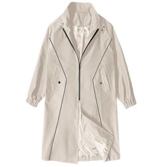 Generic Manteau Long Homme,Manteau Mi-Long Surdimensionn&eacute; Col Montant Style Cor&eacute;en D&eacute;contract&eacute; pour Automne Hommes - Tendances Jeunesse Trench-coat Polyvalent