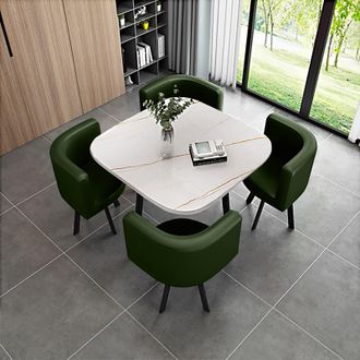 Generic Klappstuhl-Set, moderner quadratischer Esstisch mit St&uuml;hlen, platzsparende M&ouml;bel f&uuml;r B&uuml;ro und Zuhause, zeitgem&auml;&szlig;es Design f&uuml;r Besprechungs- und Lounge