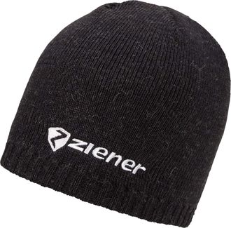 Ziener Herren IRUNO Mütze | Wolle, gestrickt, Fleece Futter, Black, Usex