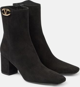 Valentino Garavani Stiefel VLogo The Bold Edition aus Veloursleder