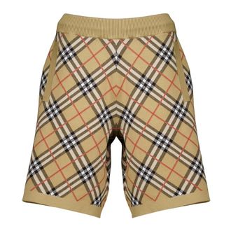 Burberry Shorts en coton m&eacute;lang&eacute; &agrave; carreaux - Femme - Shorts - Beige - Taille: 42 FR