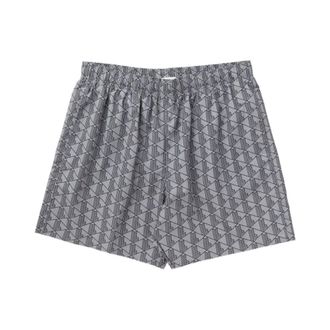 Lacoste Homme, Maillots de bain, Gris, Taille: XL Mid Length Monogram Print Swim Trunks