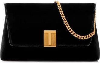 Tom Ford Hobo Bags - Mini Shoulder Bag With Velvet Finish - Gr. unisize - in Schwarz - f&uuml;r Damen