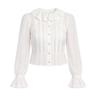 Dolce & Gabbana Blouse en soie - Femme - Blouses et Chemises - Blanc - Taille: 36 FR
