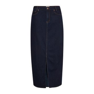 MY ESSENTIAL WARDROBE Femme, Jupes, Bleu, Taille: 38 FR Jupe en Denim Bleu Fonc&eacute; Un-Wash