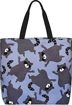 Generic Sac De Courses Motif Raton Laveur Sac Femme Plage Pliable Personnaliser Sacs En Toile &Eacute;paule, Pour Filles, &Eacute;cole, Voyage, Tous Les Jours