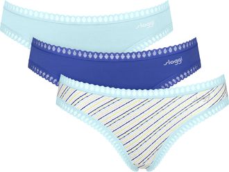 sloggi Minislip SLOGGI GO Crush, Damen, Gr. XXL, bunt (light combination, blau), Single Jersey, Obermaterial: 95% Baumwolle, 5% Elasthan, gemustert, unifarbe