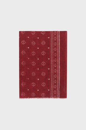Gerard Darel Foulard imprim&eacute; en lin - OMARA - Rouge