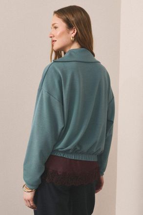 Next Langarm-Poloshirt Flie&szlig;endes Langarm-Oberteil mit Polokragen (1-tlg)