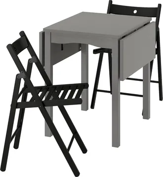 IKEA HAUGA / FR&Ouml;SVI Tisch und 2 Klappst&uuml;hle