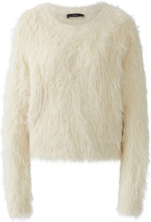 Oui Damen Pullover schmal geschnitten Uni