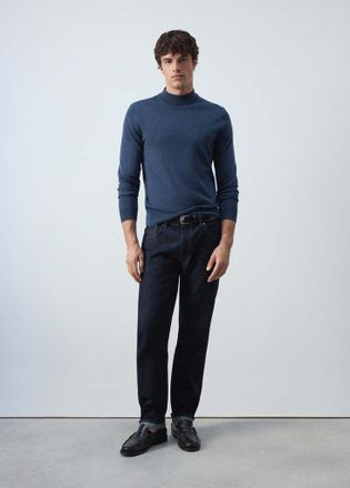 Mango Pull-over 100 % laine col montant bleu nuit - Homme - XXL - MANGO MAN