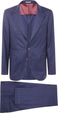 Brunello Cucinelli Homme, Costumes, Bleu, Taille: M Ensemble deux pi&egrave;ces en m&eacute;lange de laine