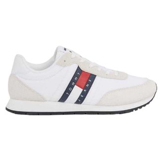 Tommy Jeans TJM Classic Flaggenlogo Sneaker f&uuml;r Herren, Leder (Wei&szlig;/Marine/Rot)