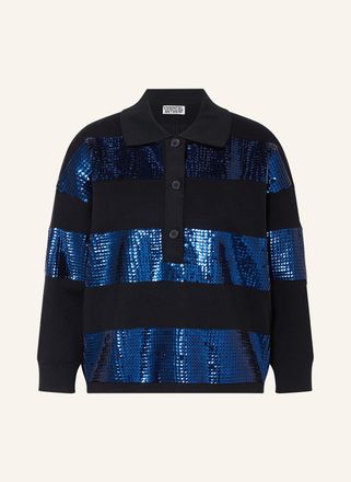 Essentiel Strickjacke Mit Pailletten blau