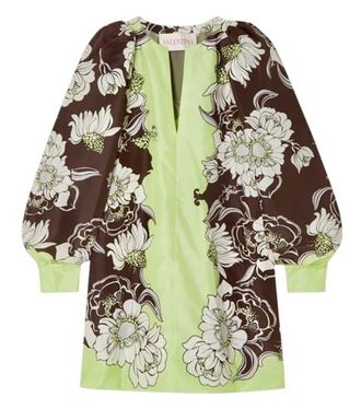 Valentino Garavani Valentino Floral Print Silk Mini Dress Size S