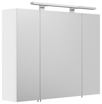 Magnolia Home Spiegelschrank 80cm Weiss matt mit LED-Beleuchtung
