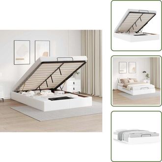 vidaXL The Living Store Ottoman-Bett ohne Matratze Wei&szlig; 140x200 cm Kunstleder - Stauraum unter Bett