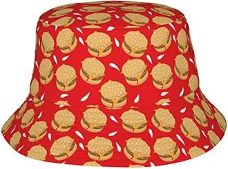 Generic Pliable Chapeau Bob Savoureux Hamburger au boeuf grillé Chapeaux de Visière Mode Bobs Homme pour Vacances Sports Été