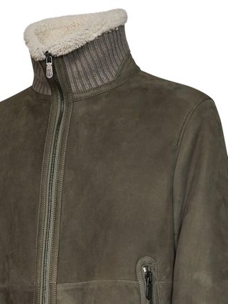 Brunello Cucinelli Shearling-Lined Bomber Jacket - Green