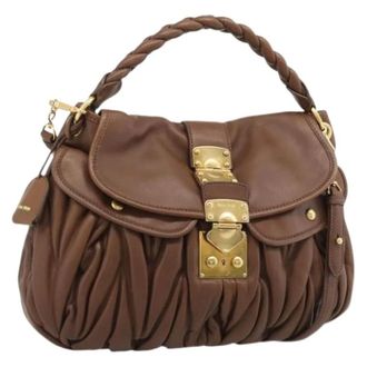 Miu Miu Pre-owned Cuir sacs-main - Femme - Pre-owned - Brun - Taille: ONE Size