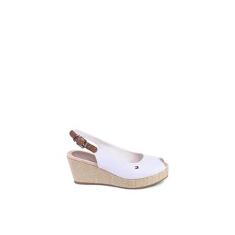 Tommy Hilfiger Femme, Chaussures, Blanc, Taille: 36 EU Sandales Compensées Blanches