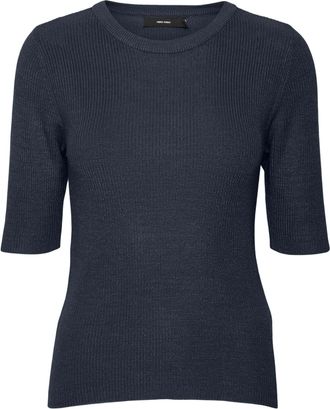 Vero Moda Vero Moda Womens VMNEWLEXSUN 2/4 Tight O-Neck BLOU GA REP Pullover, Navy Blazer, L