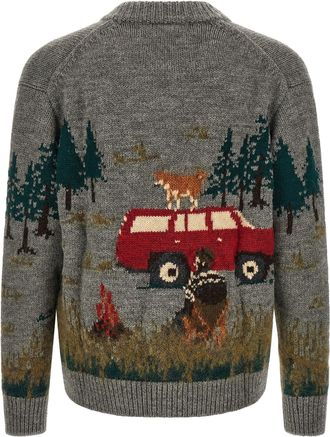 Junya Watanabe Intarsia Wool-Blend Cardigan - Gray