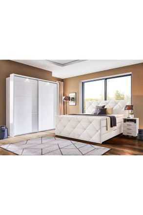 Livetastic Boxspringbett, Beige, Textil, H2, H&ouml;he ca. 21 cm, 160x200 cm, Topper durchgehend, in verschiedenen Gr&ouml;&szlig;en erh&auml;ltlich, gepolstertes Kopfteil, Stoffausw