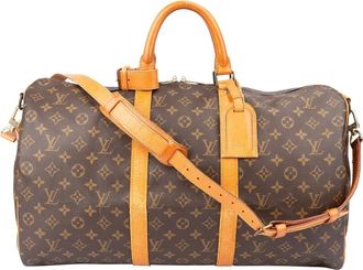 Louis Vuitton Crossbody Bags - Louis Vuitton Canvas Monogram Keepall 50 Bandoulie - Gr. unisize - in Braun - für Damen
