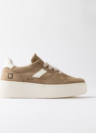 D.A.T.E. court platform suede camel