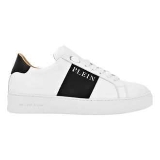 Philipp Plein unisex, Chaussures, Blanc, Taille: 35 EU Nappa Leather Lo-Top Baskets