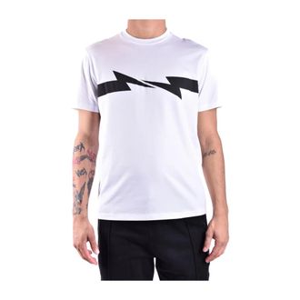 Neil Barrett Stylisches T-Shirt - - Tops - Herren - Wei&szlig; - M