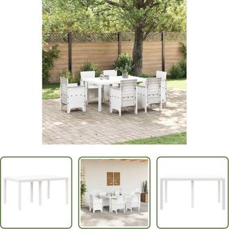 vidaXL Table ext&eacute;rieure - Table de Jardin Blanc 150 x 100 x 73 cm polyrotin