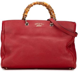 Gucci Hobo Bags - Large Calfskin Bamboo Shopper Sachel - Gr. unisize - in Rot - für Damen