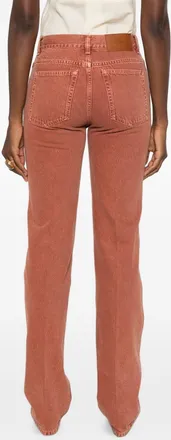 Chlo&eacute; Straight-Leg Denim Jeans - Rust