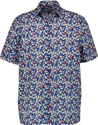 Olymp Herren Kurzarmhemd blau Baumwolle