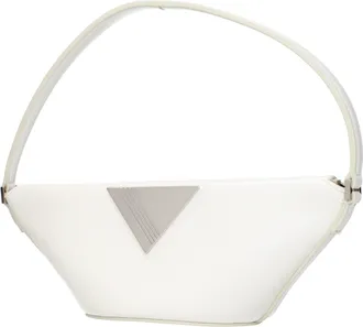 The Attico Logo-Detailed Leather Top Handle Bag - White
