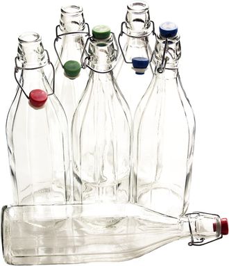 Bormioli Rocco Oxford Glas Swing Flaschen - 1L - 6. Packung