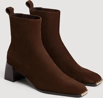 Sandro Bottines en su&egrave;de et embout m&eacute;tal