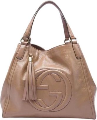 Gucci Pre-owned Vintage Patent Leather Tote - Femme - Pre-owned - Brun - Taille: ONE Size