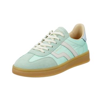 GANT Sneaker GANT Cuzima, Damen, Gr. 38, duty mint, leuchtendes blau, Leder, Nylon, Veloursleder, kontrastfarbene Details, Schuhe Sneaker, Retro Sneaker, S