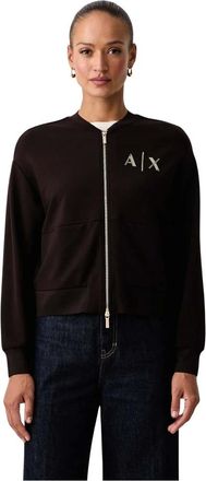 A|X Armani Exchange SweaT-shirt zipp&eacute; - Femme - Sweatshirts et sweats &agrave; capuche - Brun - Taille: 40 FR