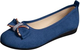 Generic Chaussures de marche plates confortables pour femme avec noeud - Couleur unie - Bout rond - &Eacute;l&eacute;gantes - L&eacute;g&egrave;res et confortables - &Agrave; enfiler - Style d&eacute;