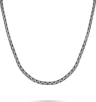 s.Oliver Herren Necklace - Halskette aus mattiertem Edelstahl - IP Gun - Venezianerkette 55 cm - wasserfest & hautfreundlich